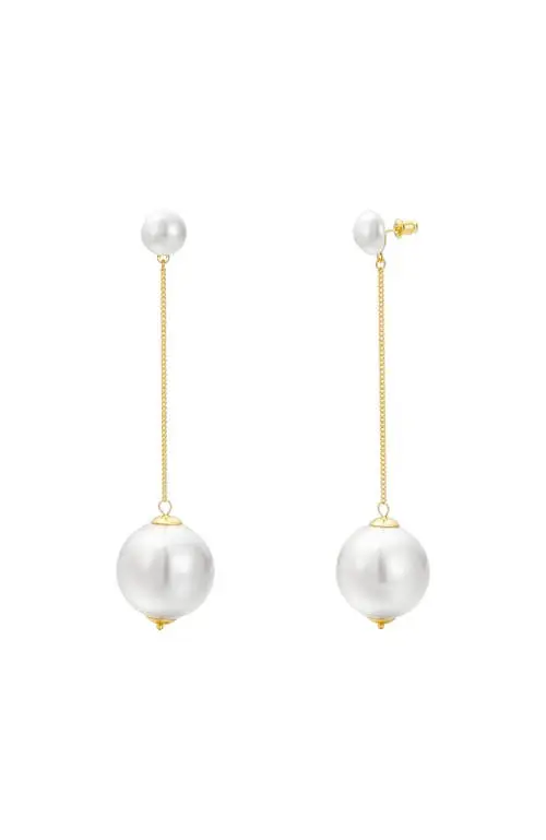 UNTAMED PETALS Ines Pearl Drop Earrings - Gold
