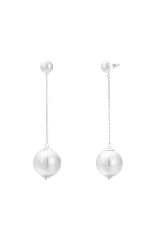 UNTAMED PETALS Ines Pearl Drop Earrings - Silver