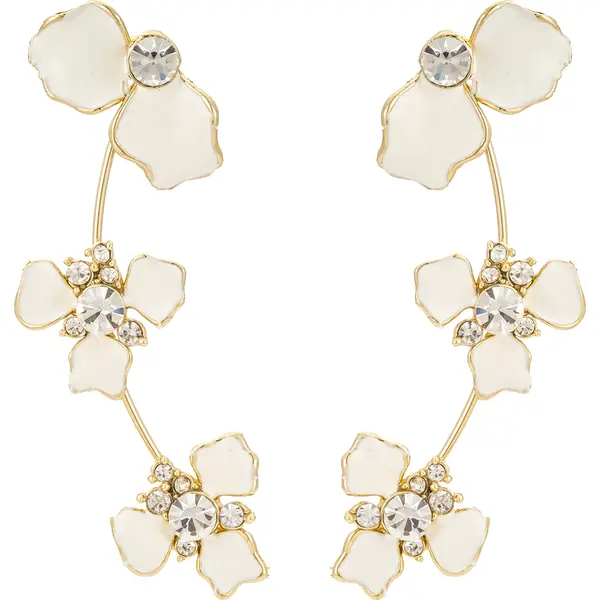 UNTAMED PETALS Cove Crystal Statement Earrings - Gold