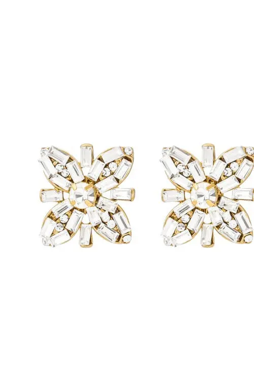UNTAMED PETALS Quinn Crystal Stud Earrings - Gold