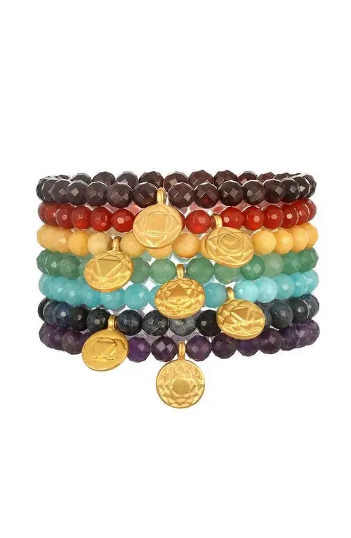 SATYA JEWELRY Chakra Bracelet Set - Blue