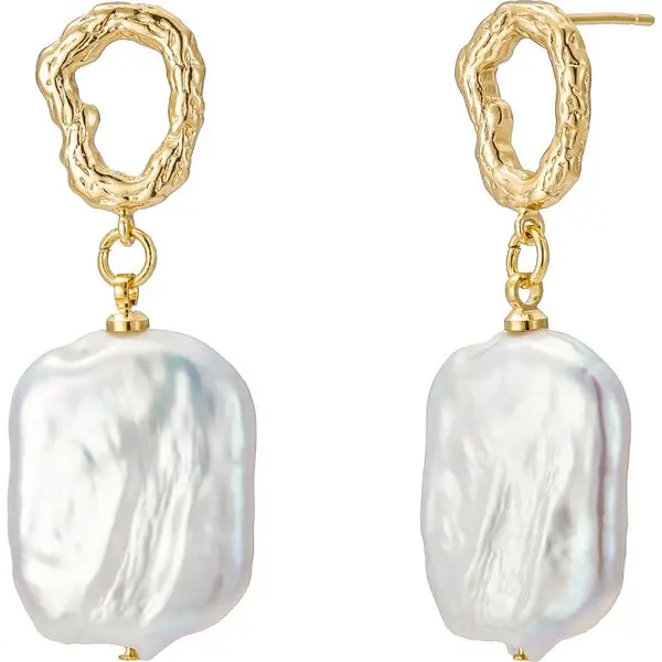 UNTAMED PETALS Gemma Pearl Drop Earrings - White