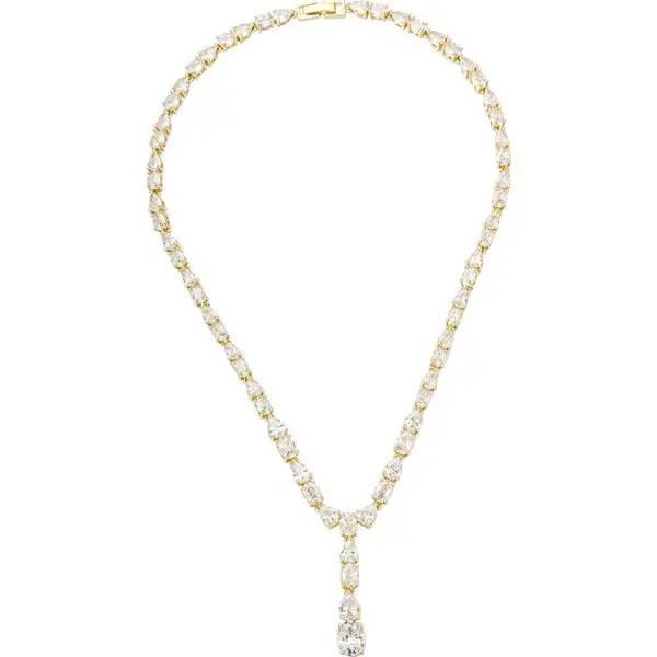 UNTAMED PETALS Gravity Crystal Drop Necklace - Gold