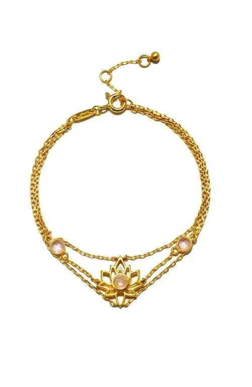 SATYA JEWELRY Lotus Bracelet - Metallic Gold