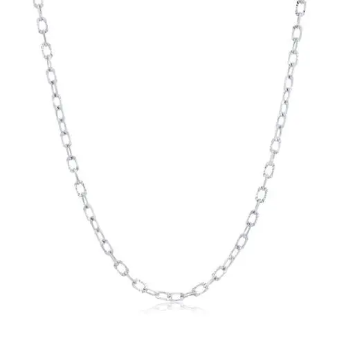 THE LOVERY FINE JEWELRY 14k Sparkle Cut Link Chain Necklace - White Gold