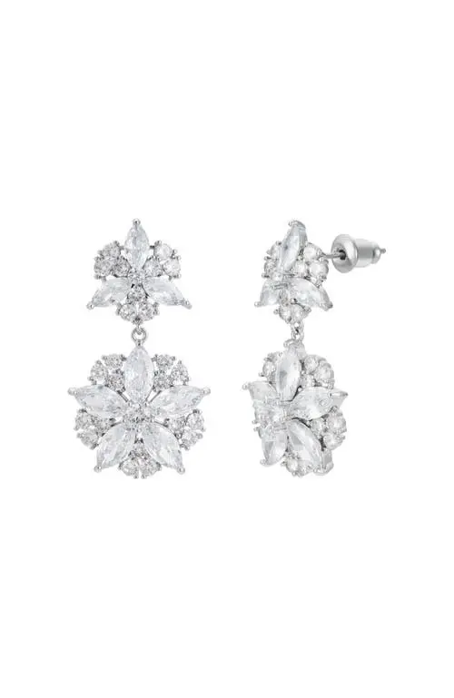 UNTAMED PETALS Empress Crystal Earrings - Silver