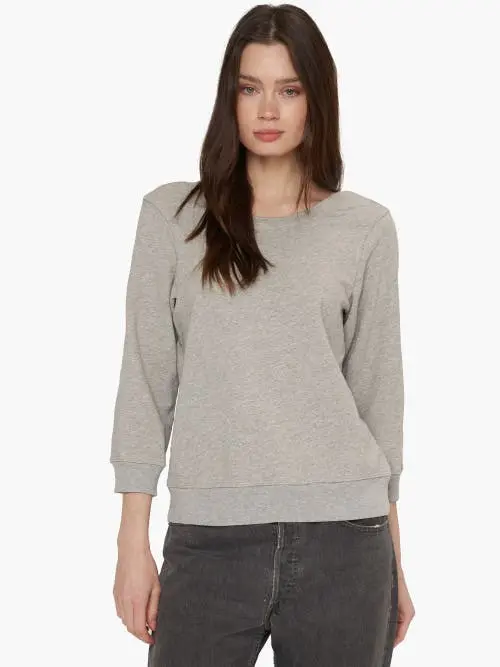 WILT CLOTHING Backless French Terry Sweatshirt - Grey Heather