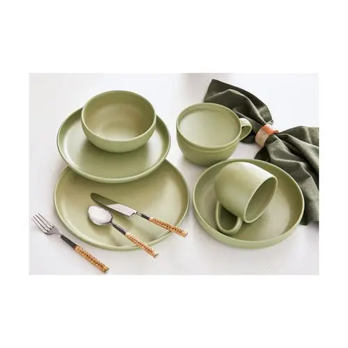TAG Logan Dinner Plate Stoneware Dishwasher Safe Sage Green