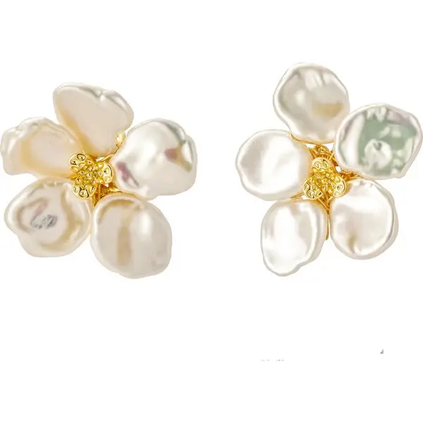 UNTAMED PETALS Elodie Baroque Stud Earrings - Gold