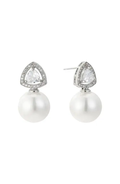 UNTAMED PETALS Legacy Pearl Drop Earrings - Silver