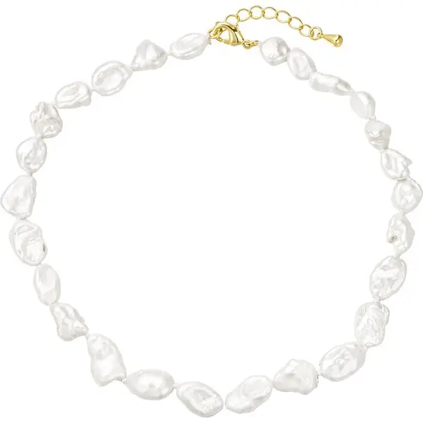 UNTAMED PETALS Sea Breeze Freshwater Pearl Choker - Gold