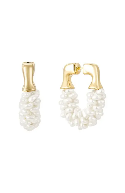 UNTAMED PETALS Chateau Pearl Hoop Earrings - Gold