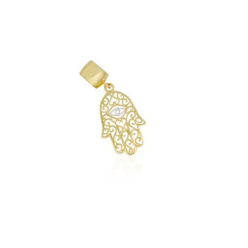 THE LOVERY FINE JEWELRY Gold Lace Hamsa Charm - Two Tone Gold