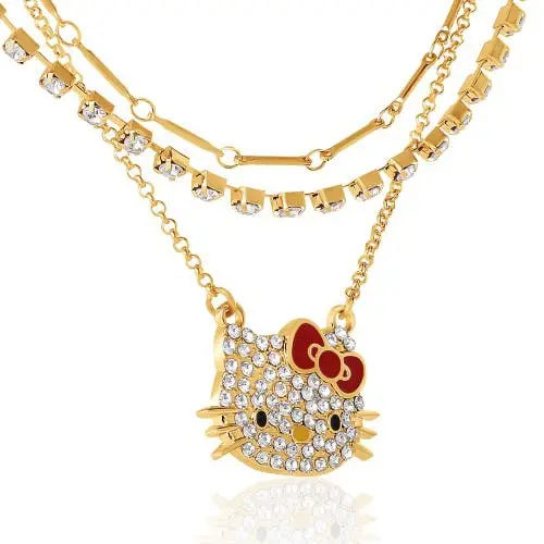 HELLO KITTY Crystal Embellished Charm Necklace