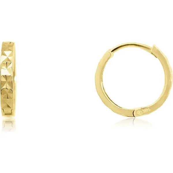 THE LOVERY FINE JEWELRY Sparkle Cut Huggie Hoop Earrings - Yellow Gold