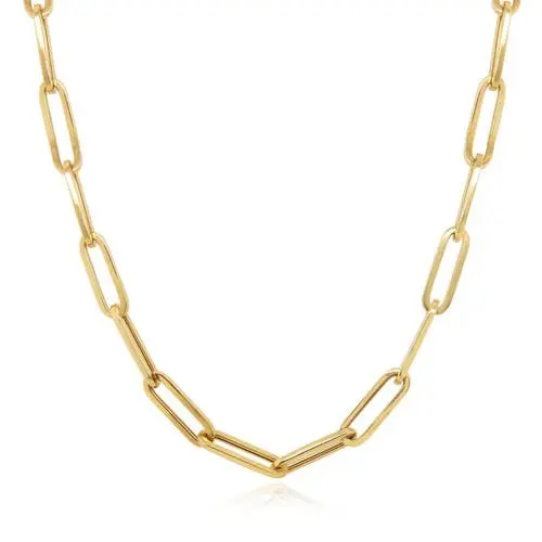 THE LOVERY FINE JEWELRY 14k Gold Paperclip Link Chain Necklace - Yellow Gold
