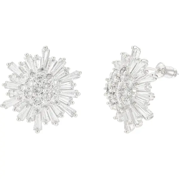 UNTAMED PETALS Celestial Crystal Stud Earrings - Silver