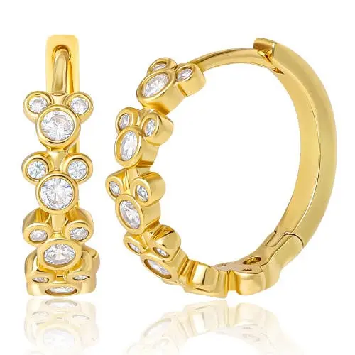 Disney Mickey Mouse Hoop Earrings - Gold Tone