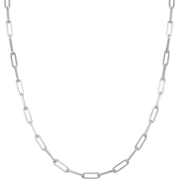 THE LOVERY FINE JEWELRY Large Paperclip Link Chain Necklace - White Gold