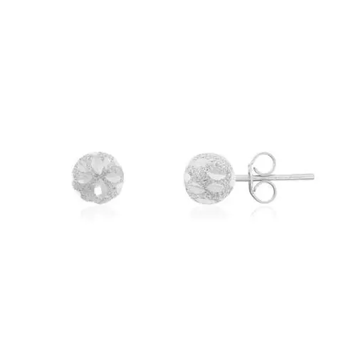 THE LOVERY FINE JEWELRY Sparkle Cut Ball Stud Earrings - White Gold