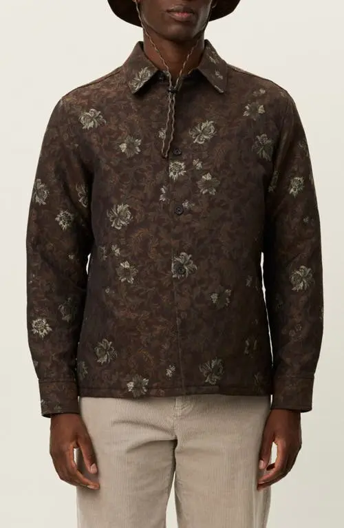 LES DEUX Kaleb Jacquard Overshirt - Monks Robe