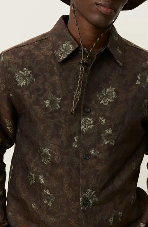 LES DEUX Kaleb Jacquard Overshirt - Monks Robe