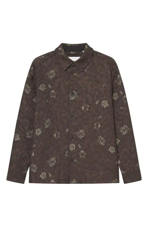 LES DEUX Kaleb Jacquard Overshirt - Monks Robe