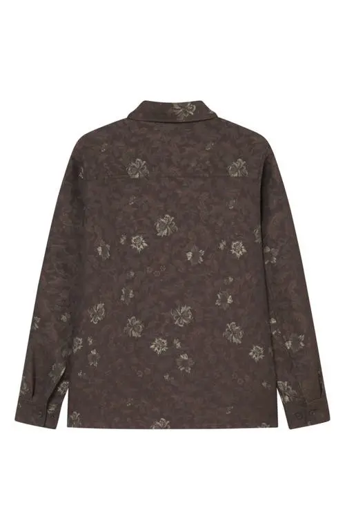LES DEUX Kaleb Jacquard Overshirt - Monks Robe