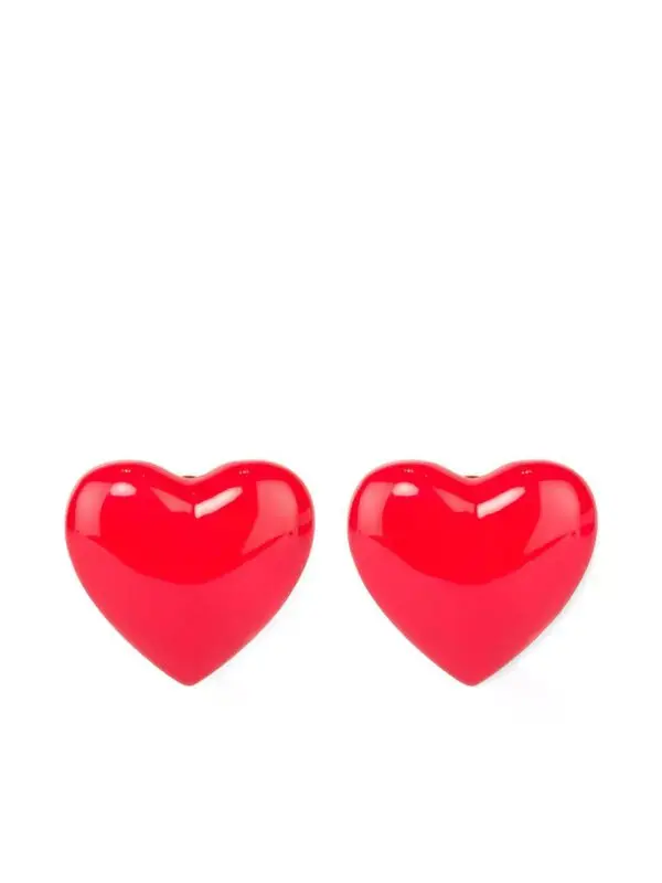Moschino Heart-motif Clip-on Earrings - Red