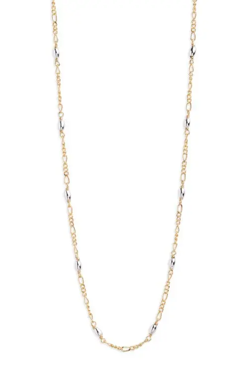 Argento Vivo Bead Station Figaro Necklace - Two Tone