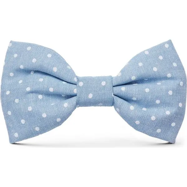THE FOGGY DOG Chambray Dots Dog Bow Tie - Blue