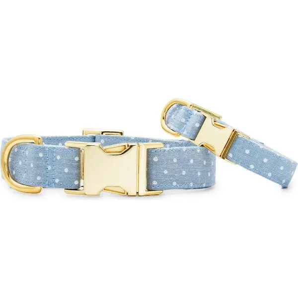 THE FOGGY DOG Chambray Dots Dog Collar - Blue