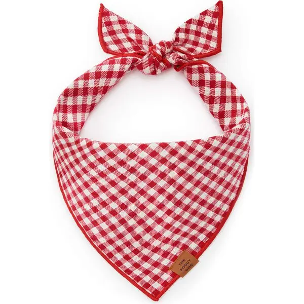 THE FOGGY DOG Gingham Dog Bandana - Red