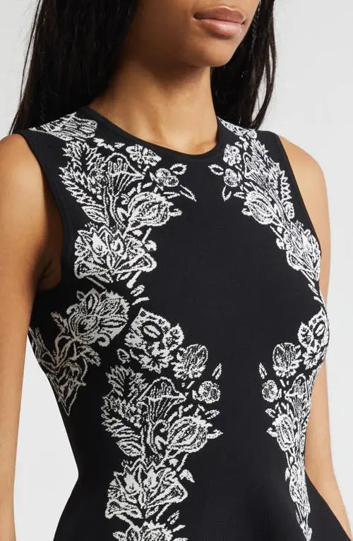 Ulla Johnson Vanna Floral Jacquard Peplum Tank - Noir