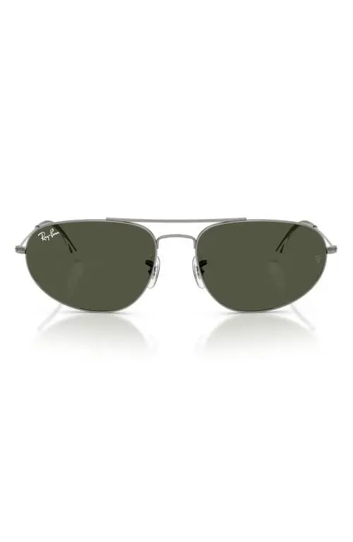 Ray-ban 62mm Oversized Irregular Sunglasses - Gunmetal/green