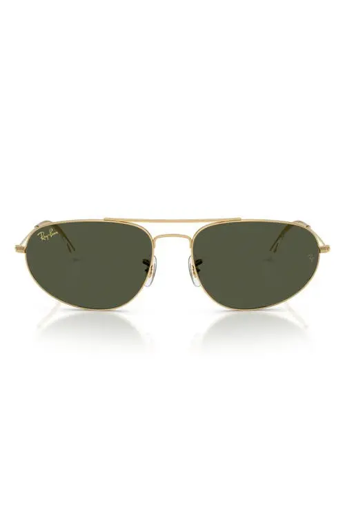 Ray-ban 62mm Oversized Irregular Sunglasses - Oro Legend/green
