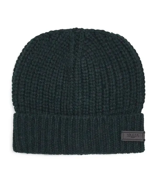 Isaia Cashmere Rib-knit Beanie - Green