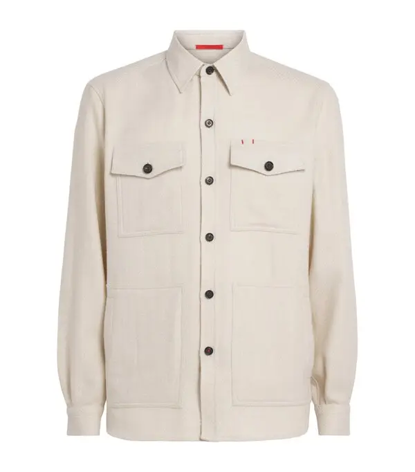 Isaia Cashmere Overshirt - Beige