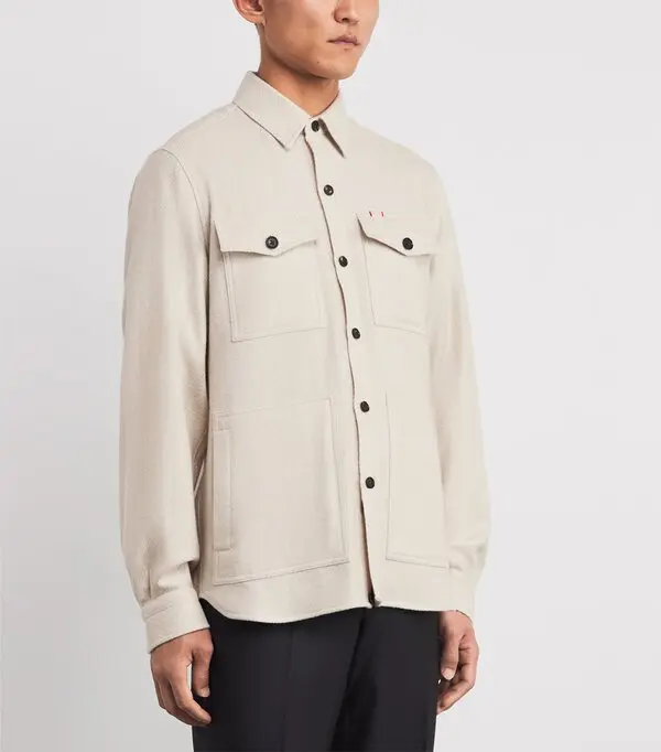 Isaia Cashmere Overshirt - Beige