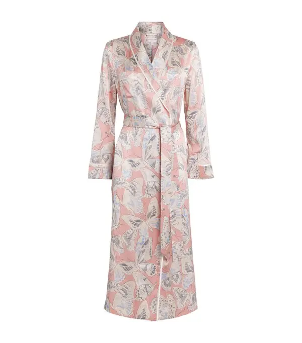 Derek Rose Silk Brindisi Robe - Pink