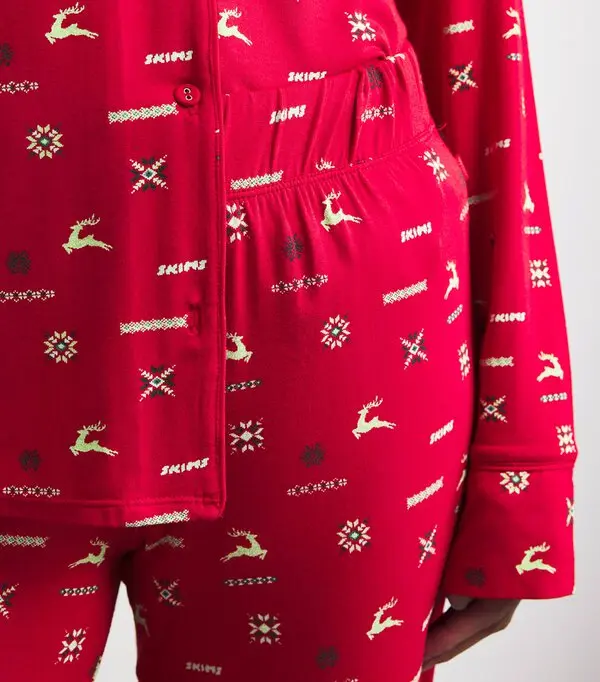 SKIMS Modal-blend Festive Print Pyjama Set