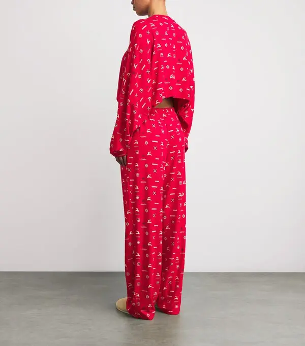 SKIMS Modal-blend Cropped Henley Pyjama Set