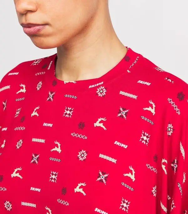 SKIMS Modal-blend Cropped Henley Pyjama Set
