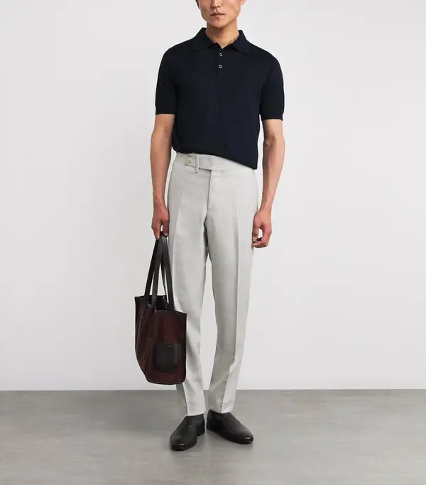 Isaia Wool-silk-linen Trousers