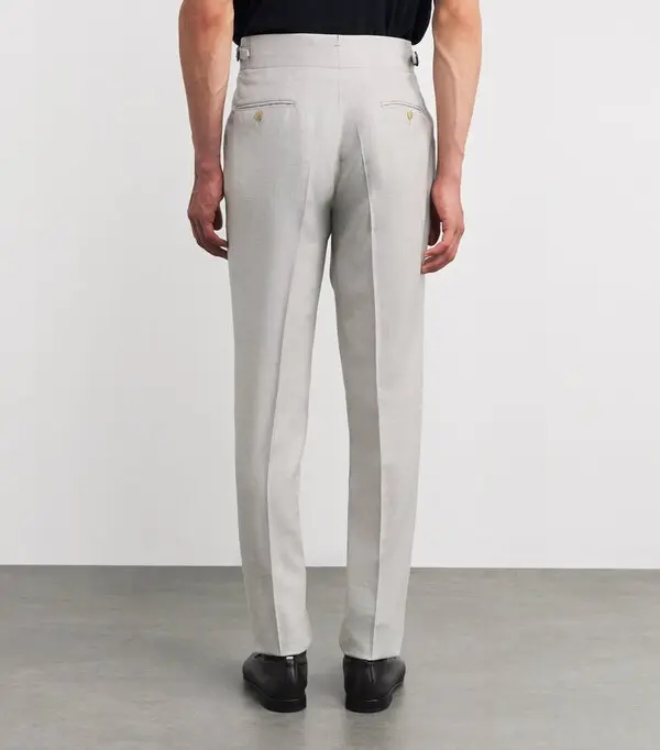 Isaia Wool-silk-linen Trousers