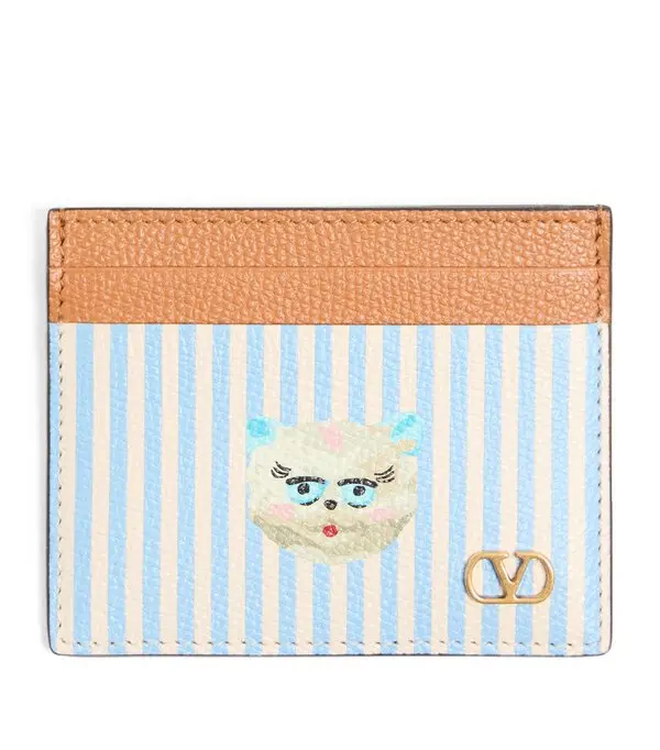Valentino Garavani Calfskin Le Chat De La Maison Card Holder - Blue