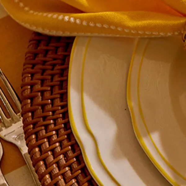 MAISON MARGAUX Set Of 4 Rattan Charger Plates