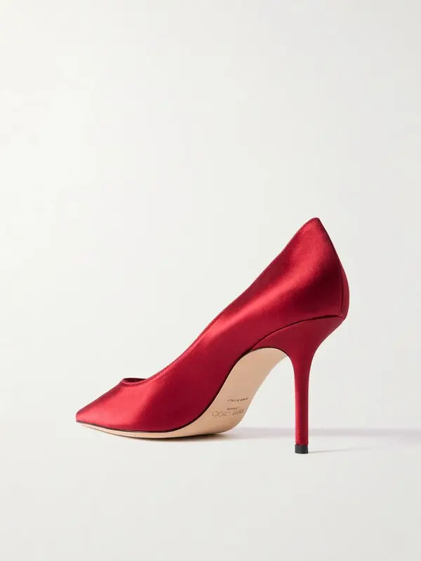 JIMMY CHOO Love 85 Satin Pumps - Red