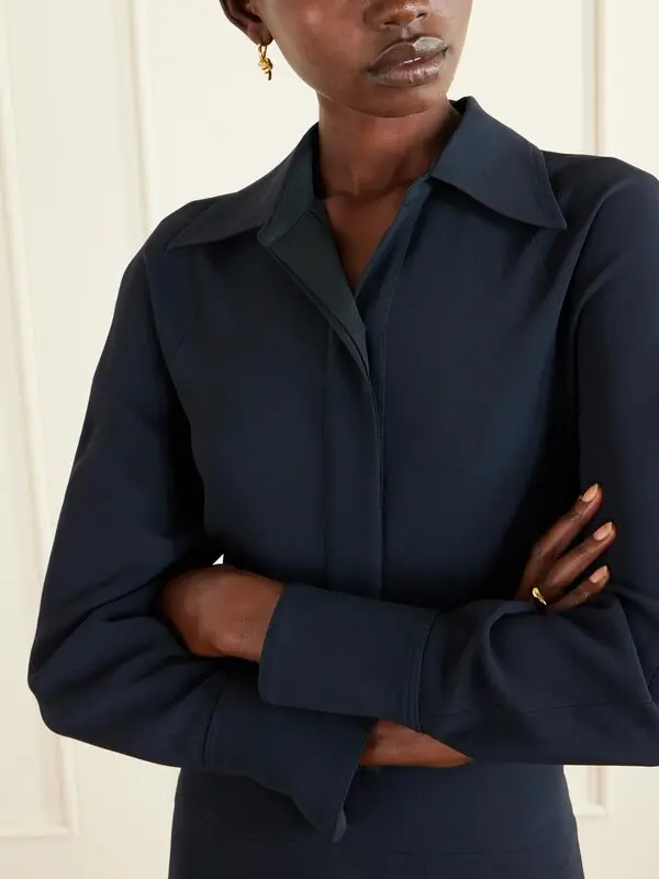 Victoria Beckham Crepe Midi Dress - Blue