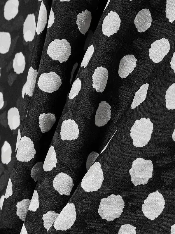 Chloé Polka-dot Silk-jacquard Blouse With Tie Detail